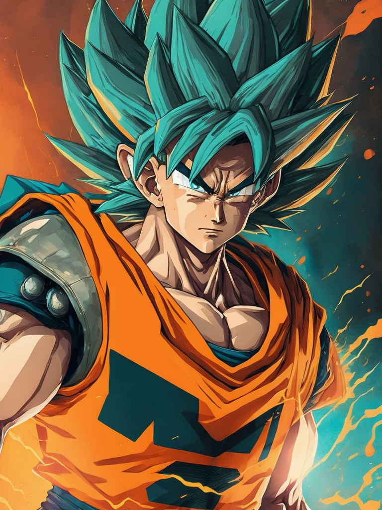 Premium Free ai Images | goku mid dragon ball characters drawing
