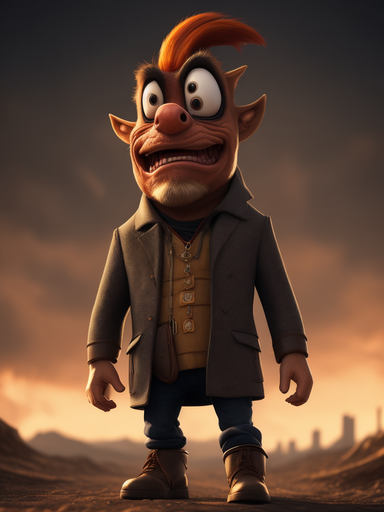 Premium Free ai Images | walking cartoon character made of bacon
