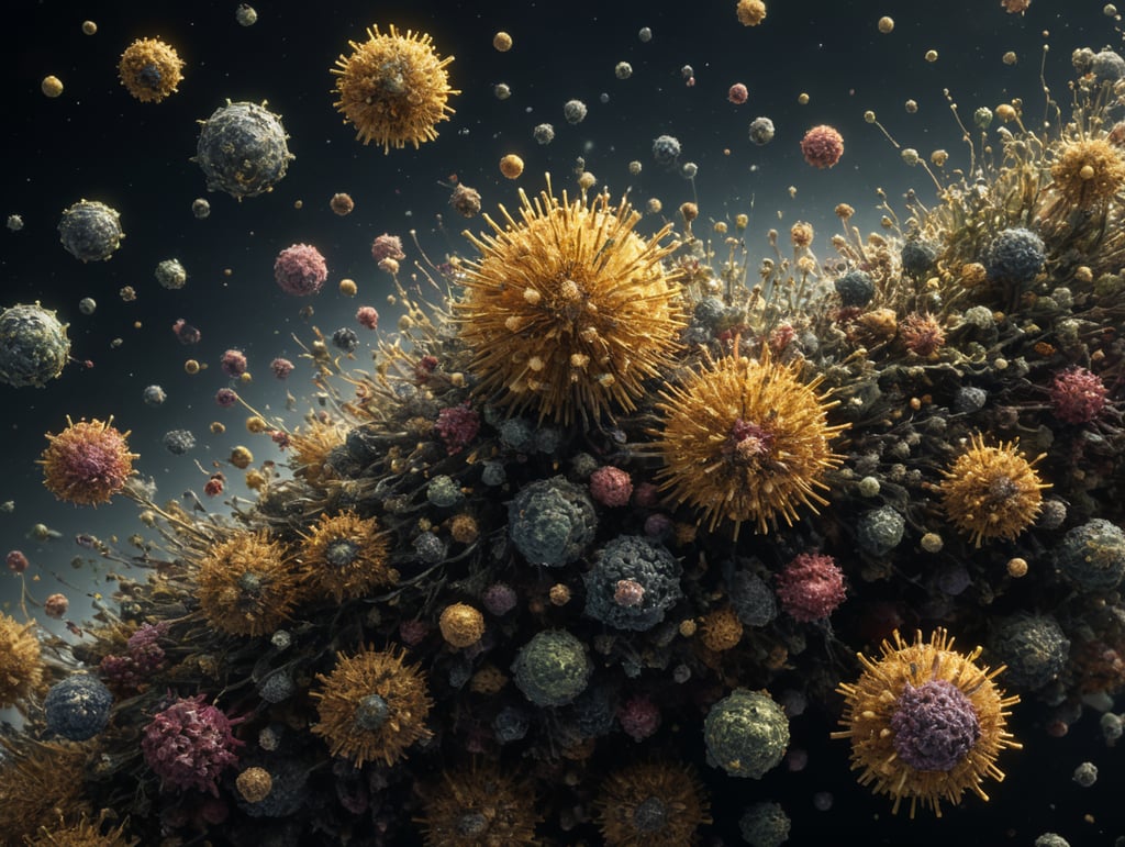 Premium Free ai Images | view of several small airy microscopic ...