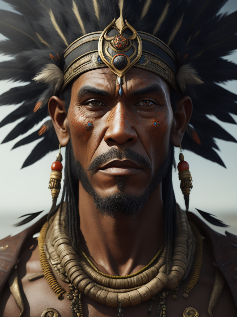Lumenor AI Image Generation - native american taino warrior man