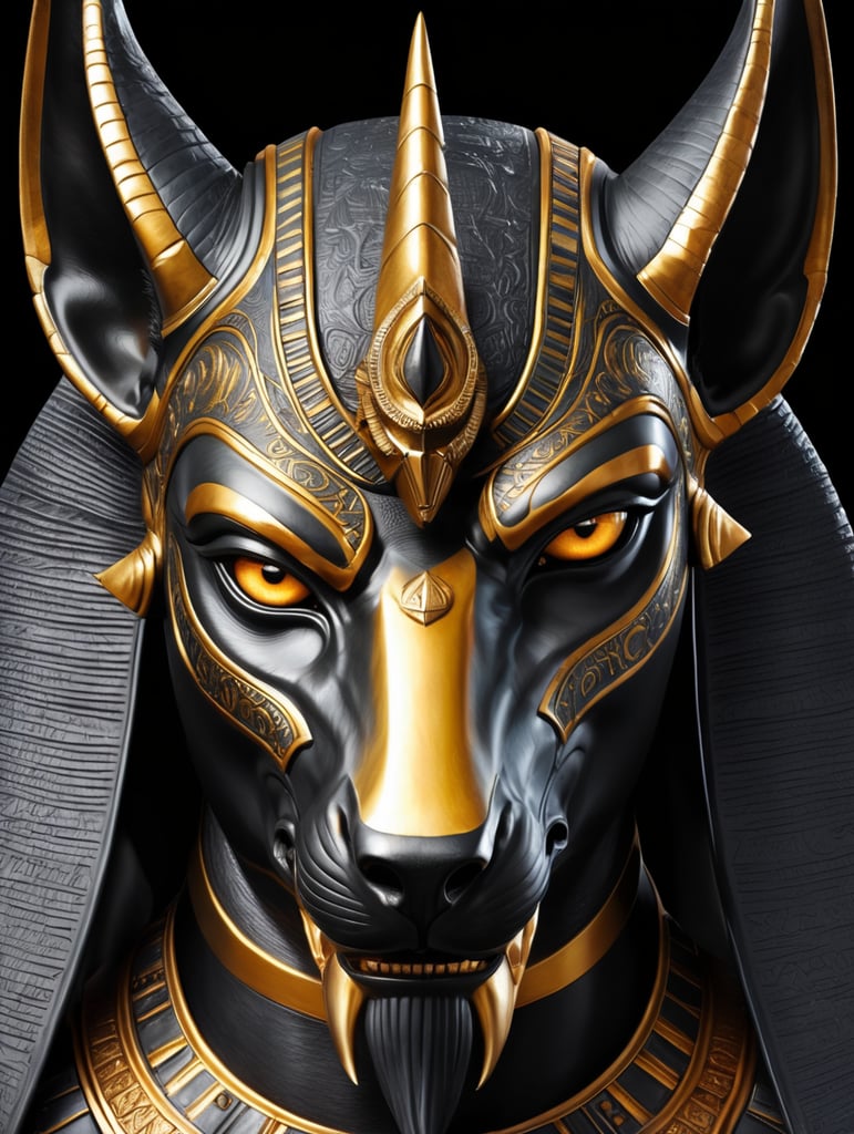 Premium Free ai Images | egyptian god anubis portrait hyper realistic ...