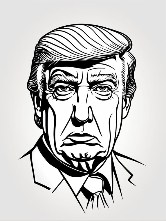 Premium Free ai Images | donald trump in the style of simple line art ...