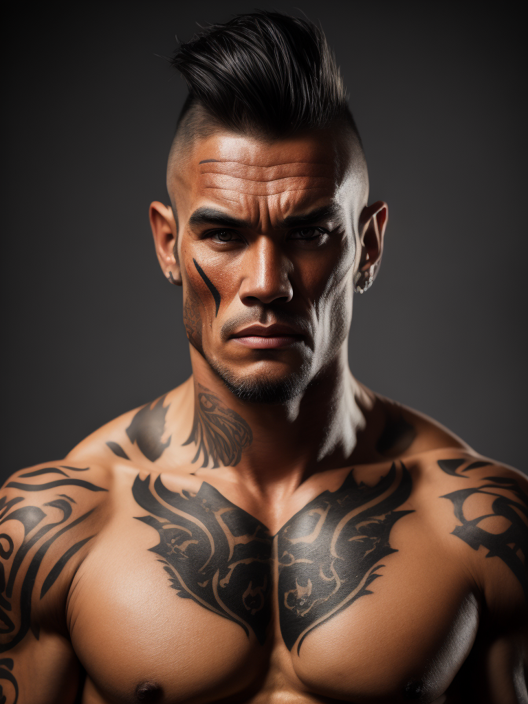 Lumenor AI Image Generation - portrait of powerful muscular new zealand ...