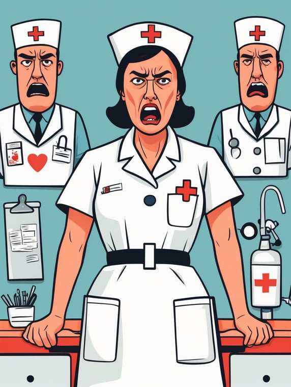 Premium Free ai Images | an angry nurse illustration flat style france ...