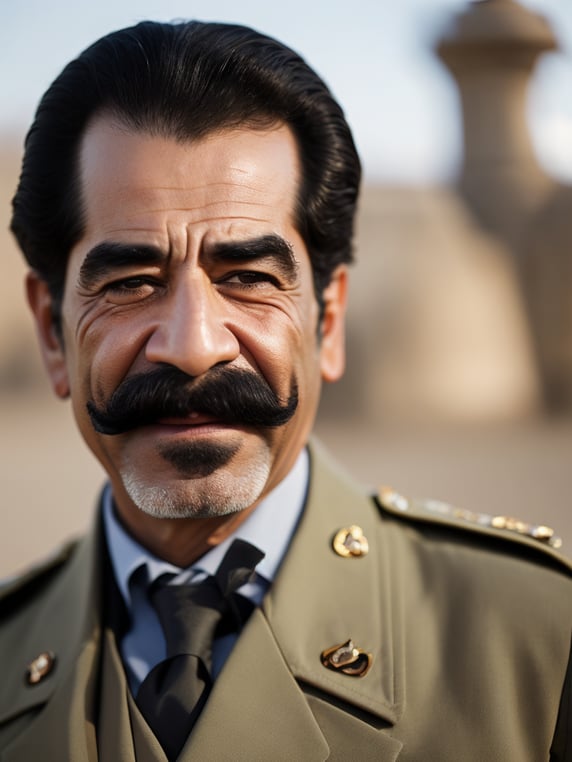 Premium Free ai Images | saddam hussein dancing in desert saddam ...