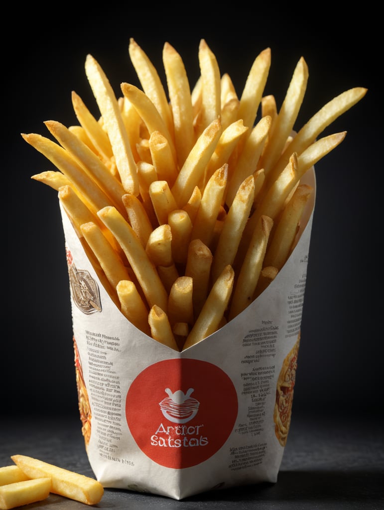 Premium Free ai Images | wrap with french fries side view with white ...