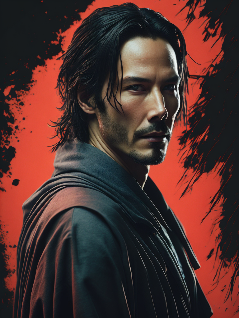 Lumenor AI Image Generation - portrait of keanu reeves as samurai in ...