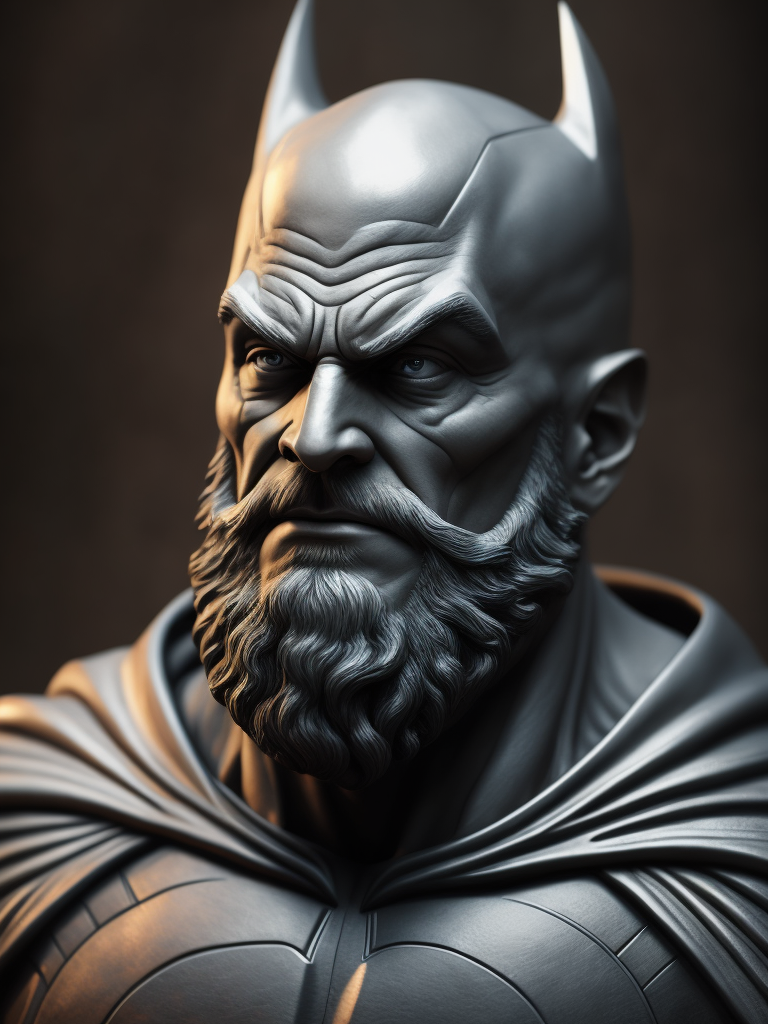 Premium Free ai Images | batman bust with big beard in marble statue ...