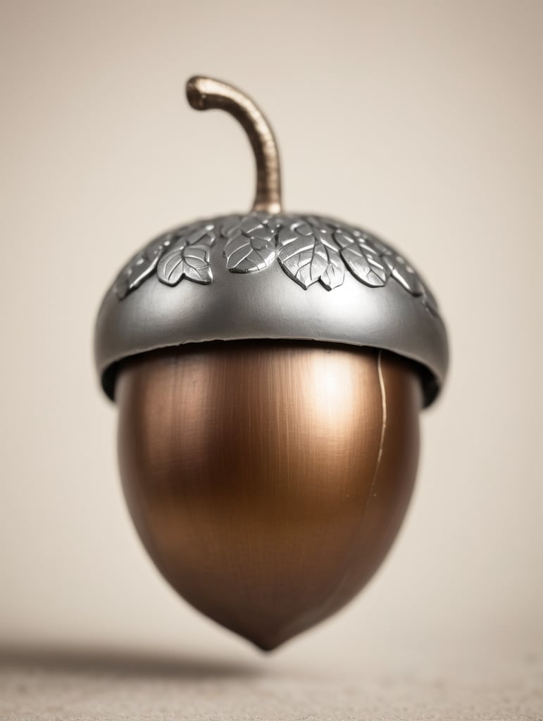 Premium Free ai Images | acorn made of metal