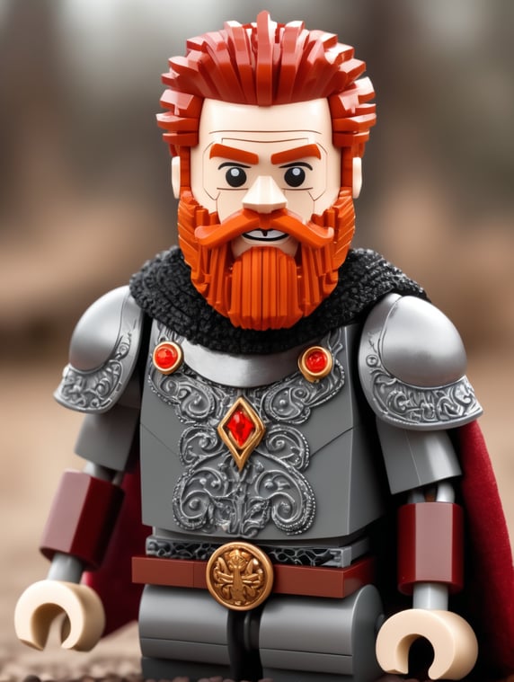 Premium Free ai Images | medieval king as lego character with red hair ...