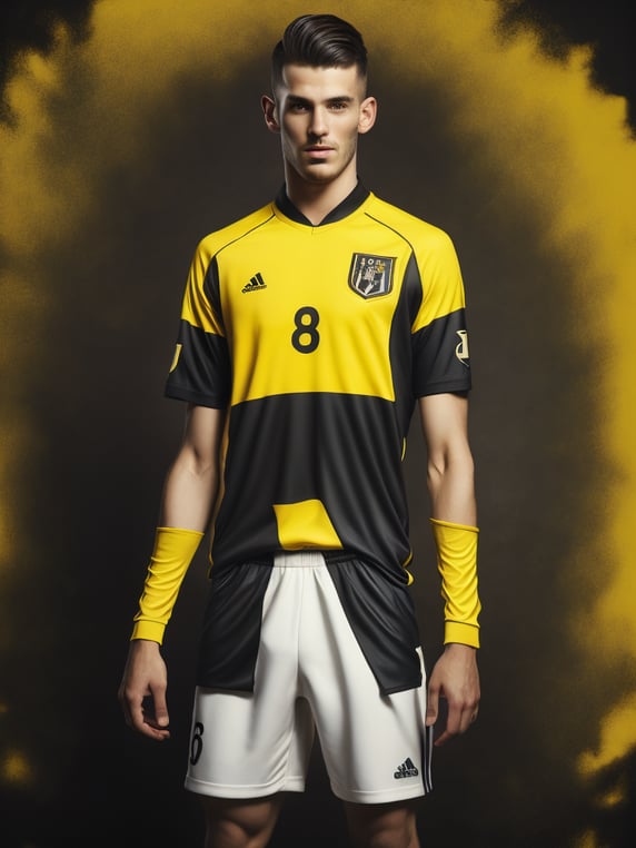Premium Free ai Images | portrait of soccer english player yellow and ...