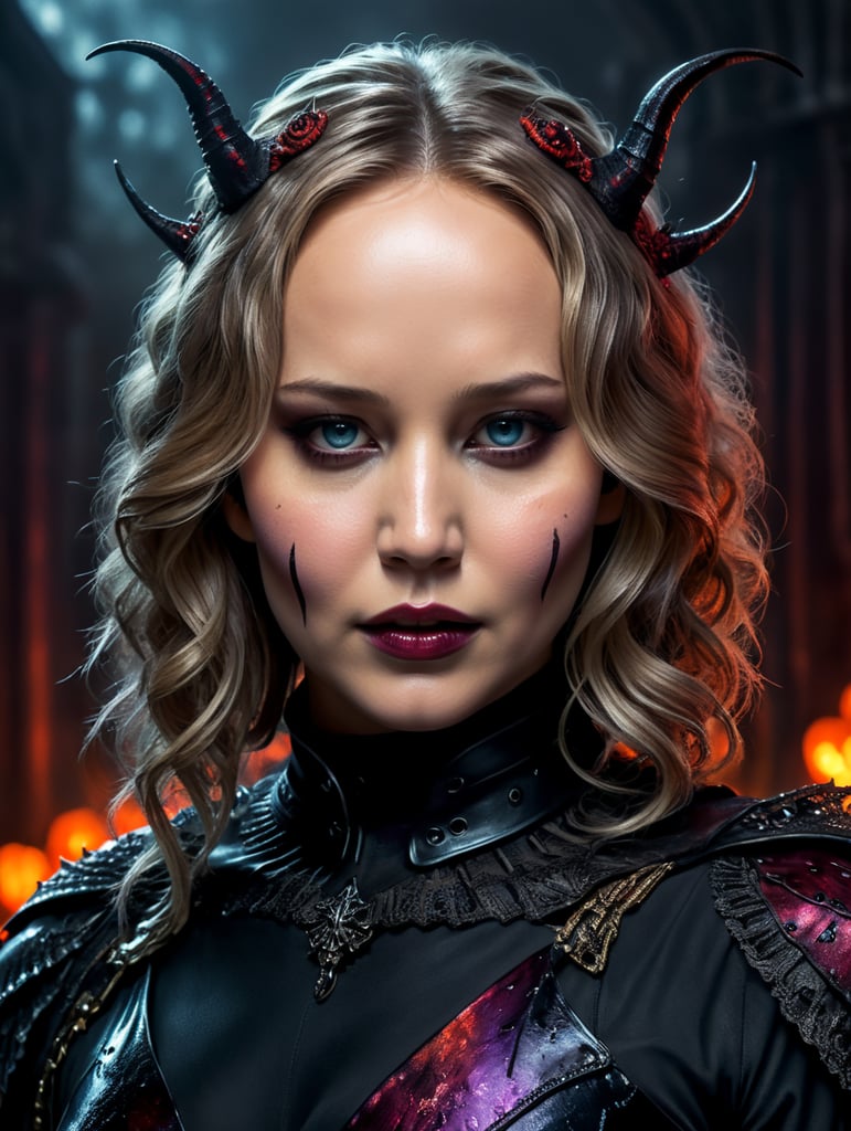 Premium Free ai Images | portrait of jennifer lawrence as an evil ...
