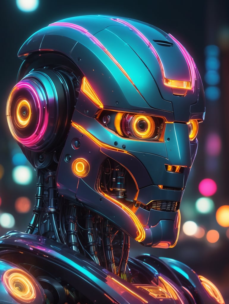 Premium Free ai Images | hyper realistic robot at night sparking bloom ...