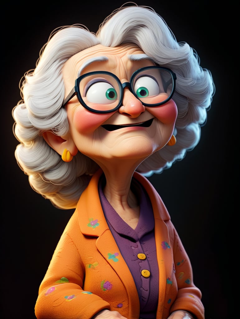 Premium Free ai Images | whole body old women character with black ...