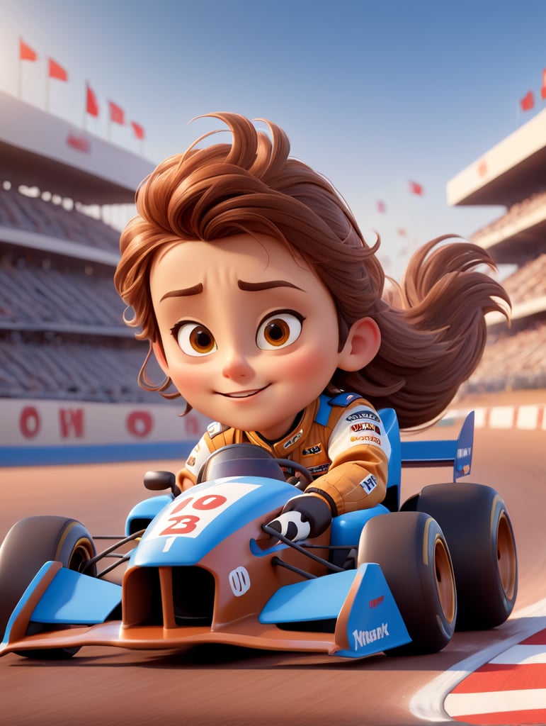 Premium Free ai Images | race car pilot brown hair