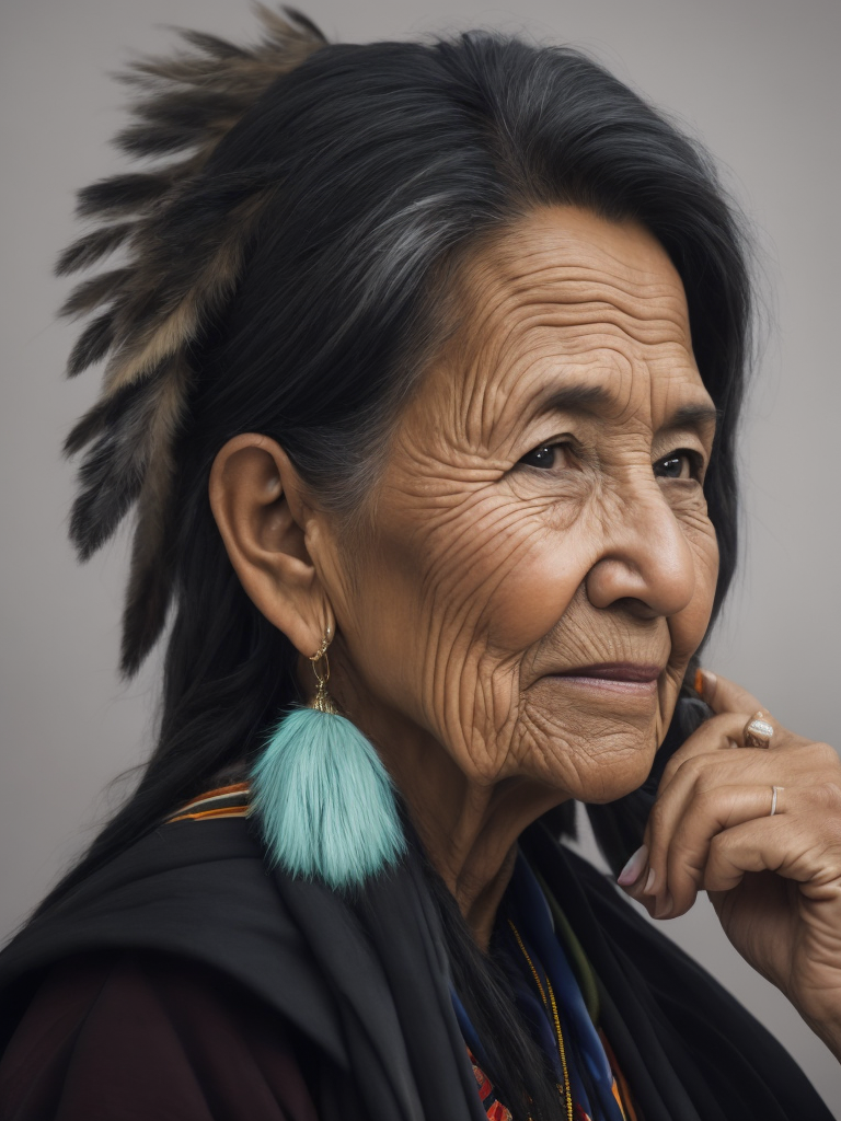 Premium Free ai Images | native american old woman in national dress