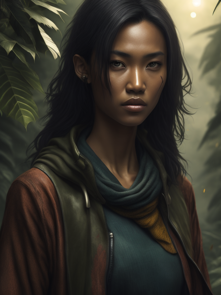 Lumenor AI Image Generation - indonesia young woman in jungle scifi ...