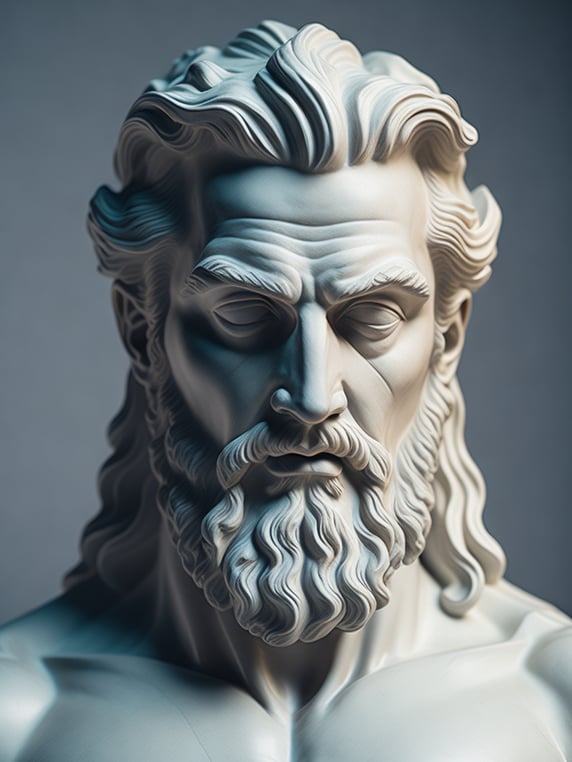 Premium Free ai Images | realistic portrait white greek marble statue ...