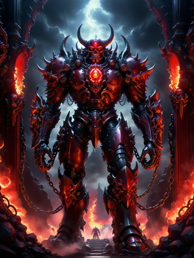 Premium Free ai Images | unholy champion of darkness standing at the ...