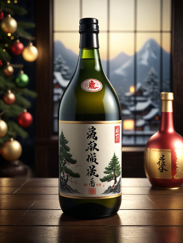 Premium Free ai Images | realistic bottle of sake high quality ...