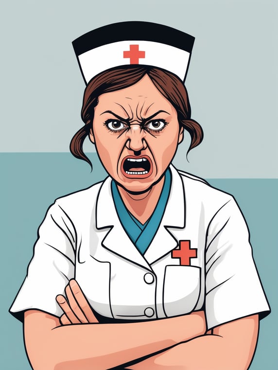Premium Free ai Images | an angry nurse illustration flat style france ...