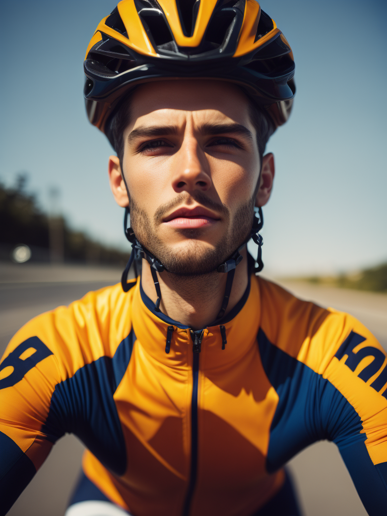 Premium Free ai Images | portrait of cyclist bright and saturated ...