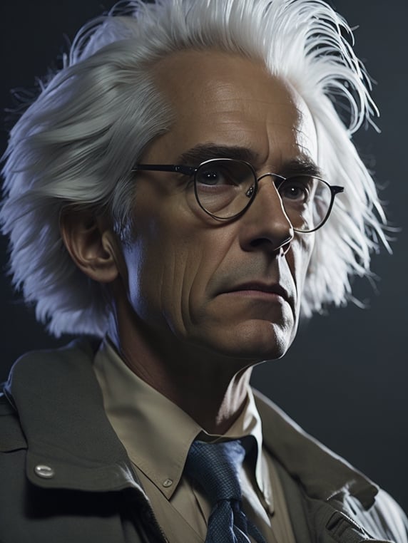 Premium Free ai Images | portrait of doc brown from back to the future