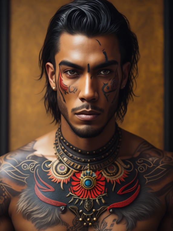 Premium Free ai Images | portrait of handsome indigenous male gang ...