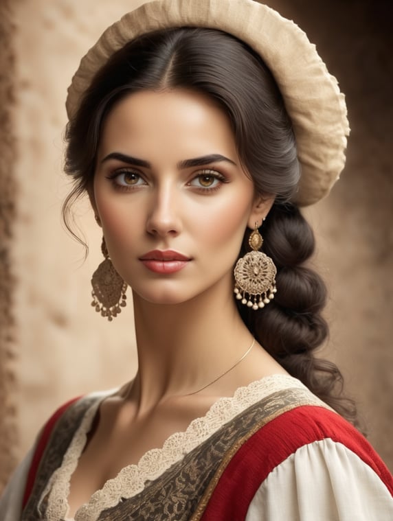 Premium Free ai Images | spanish traditional beautiful lady image