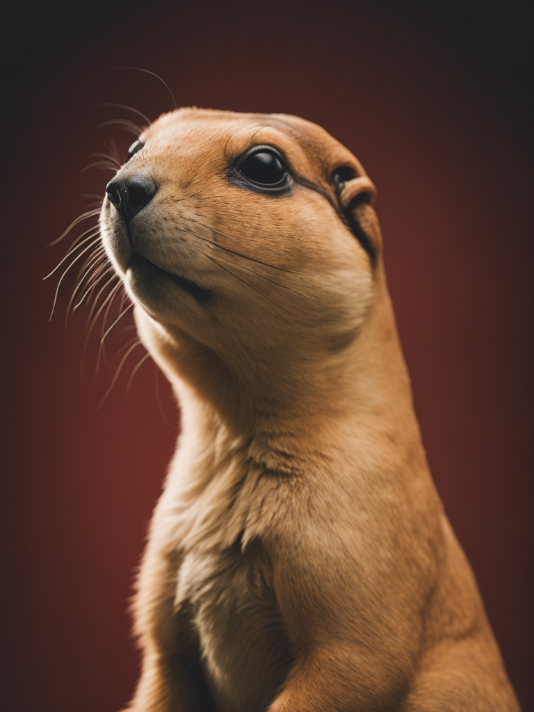 Premium Free ai Images | prairie dog portrait simple background red ...