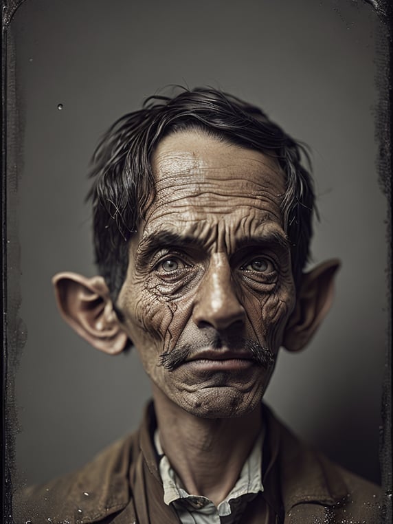 Premium Free ai Images | wet plate photograph of scary wooden pinocchio ...