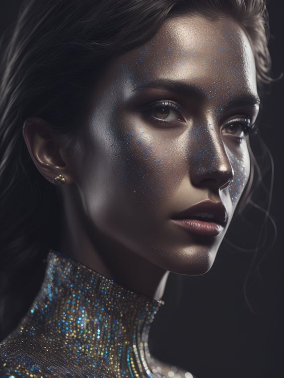 Premium Free ai Images | mesmerizing holographic face materials shimmer ...