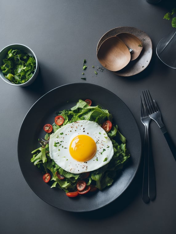 Premium Free ai Images | gardas brokastis uz gaisa galda skivi cepta ...