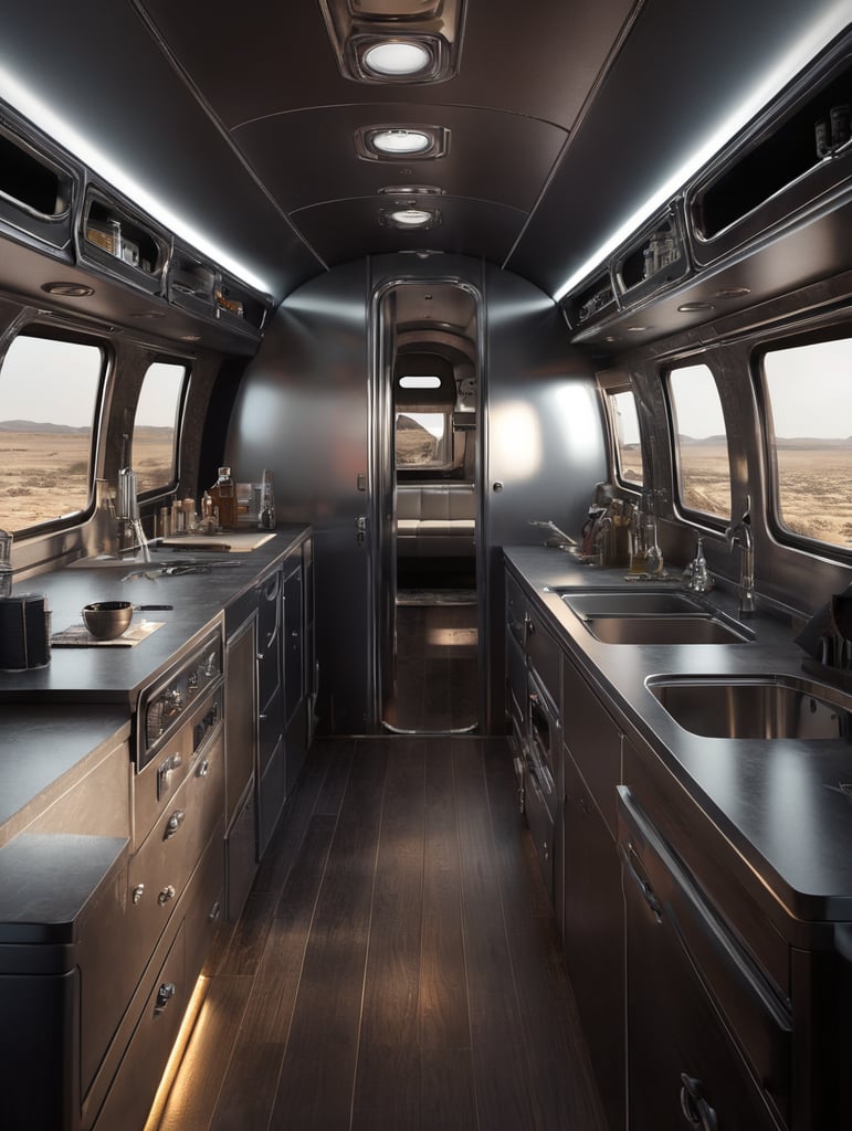 Premium Free ai Images | futuristic airstream trailer