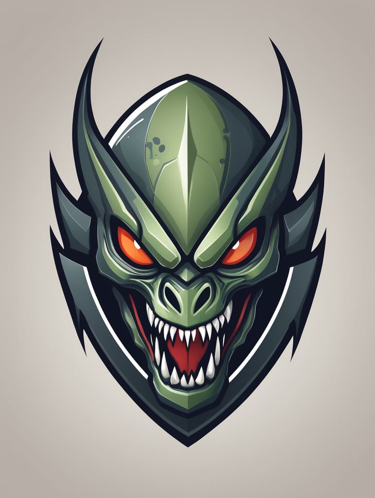 Premium Free ai Images | sharp teeth alien style esports logo detailed ...