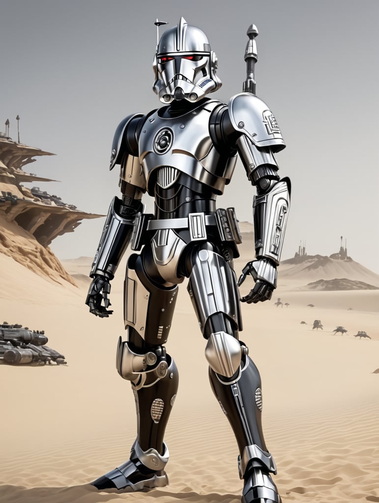 Premium Free ai Images | commando droid star wars full body battle pose ...