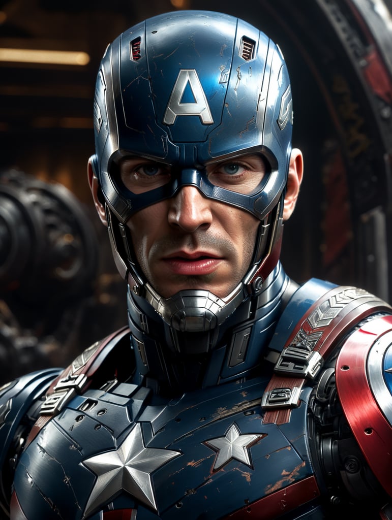 Premium Free ai Images | captain america with the of the robot face