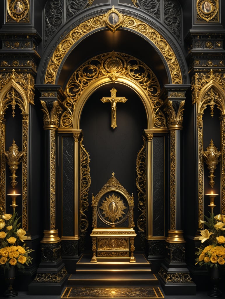 Premium Free ai Images | black and gold funeral program memorial