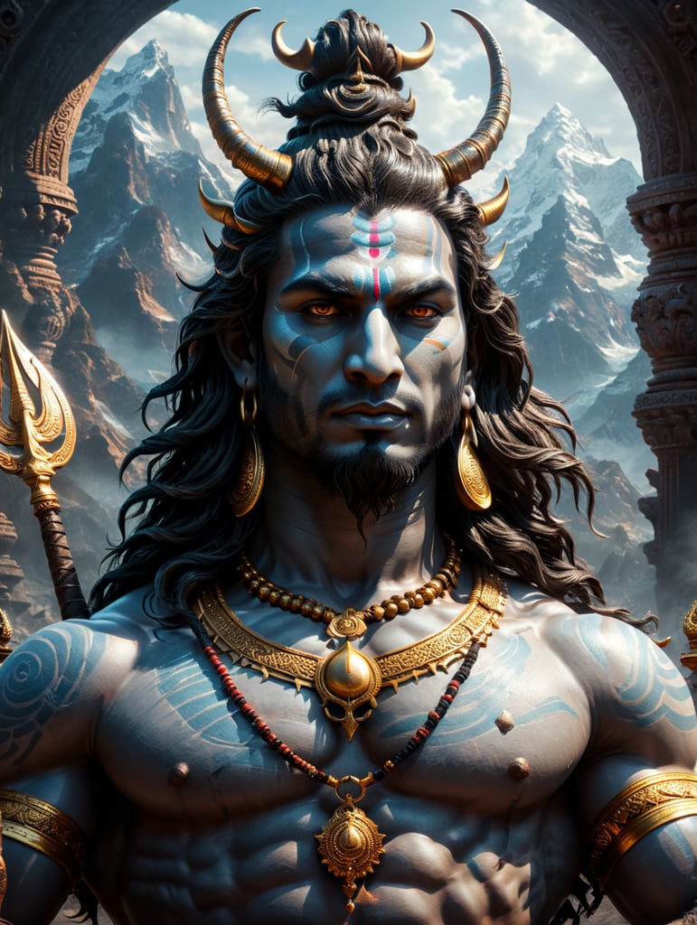 Premium Free ai Images | lord shiva very calm mind and also position
