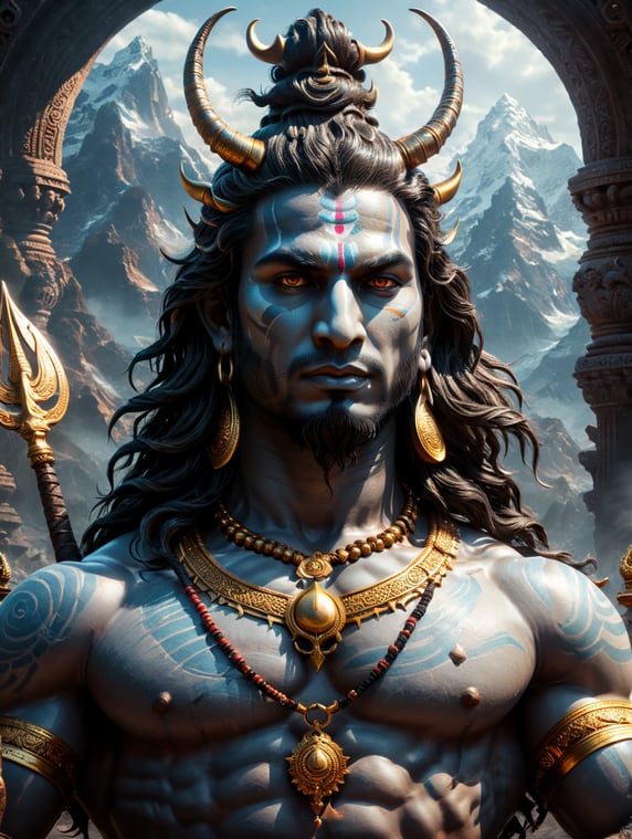 Premium Free ai Images | lord shiva very calm mind and also position