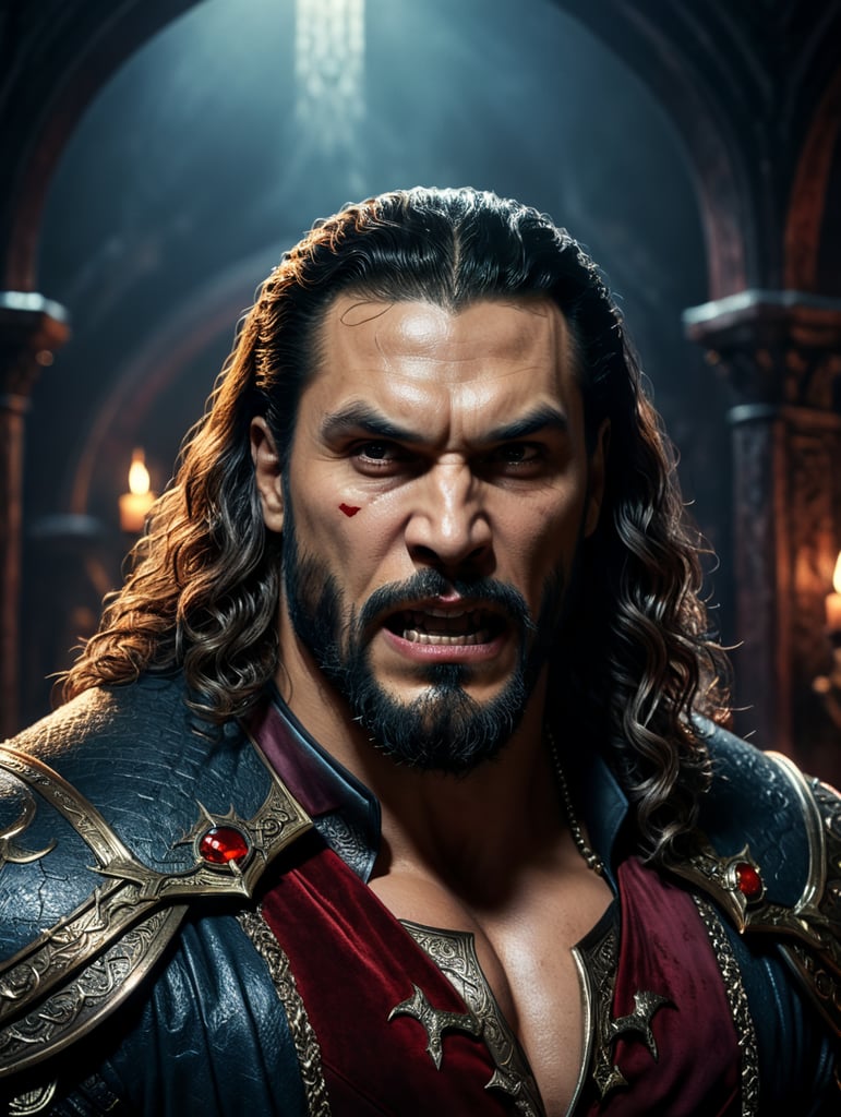 Premium Free ai Images | jason mamoa is dracula the vampire