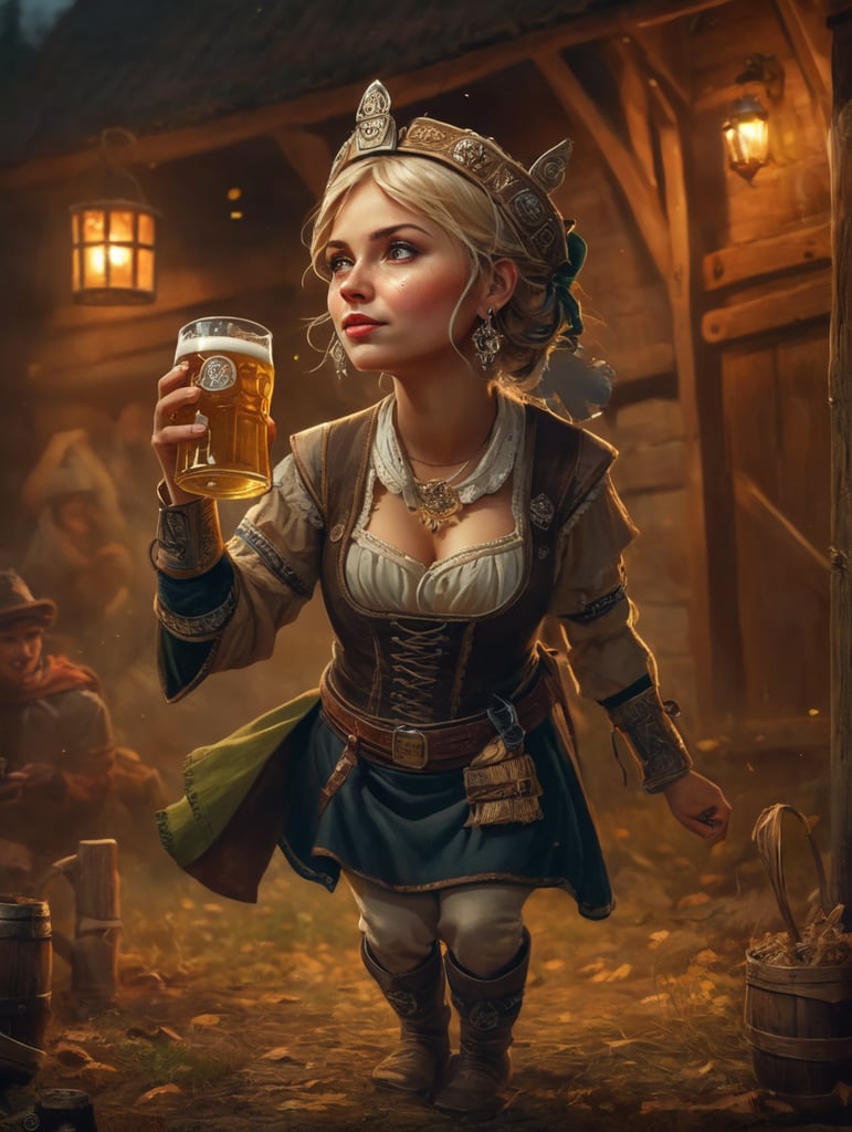 Premium Free ai Images | anglo saxon woman on cute poster art for ...