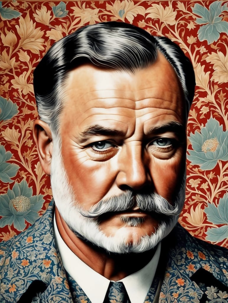 Premium Free ai Images | ernest hemingway portrait in the style of ...