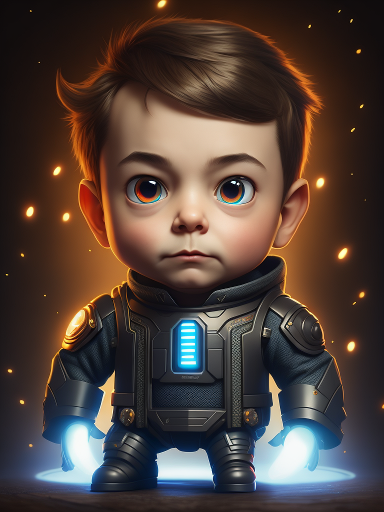 Lumenor AI Image Generation - chibi art glowing eyes elon musk full height