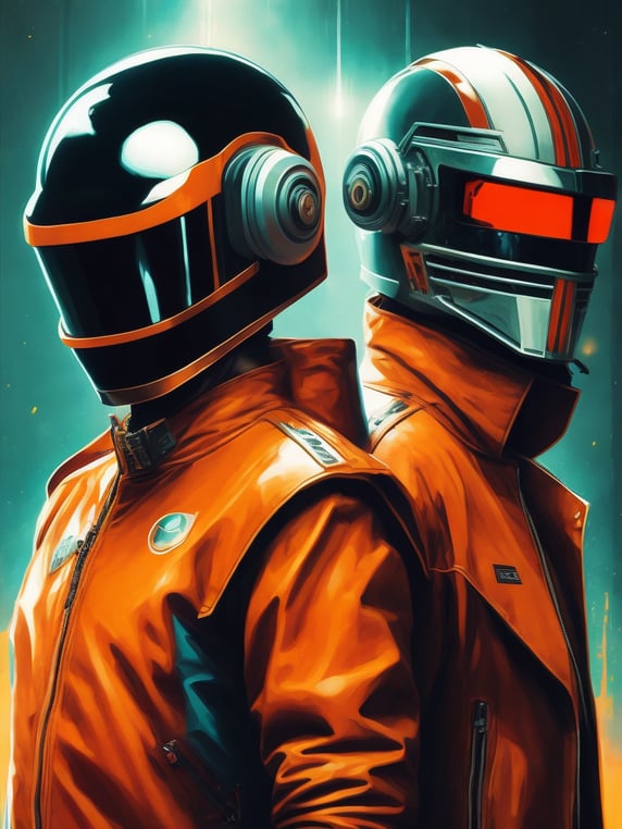 Premium Free ai Images | portrait of daft punk ultra realism super ...