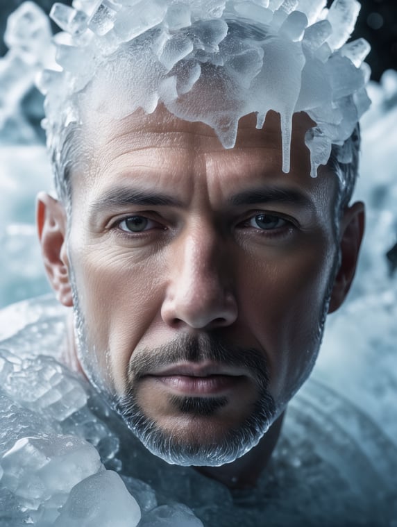 Premium Free ai Images | portrait of translucent man made from the ice ...