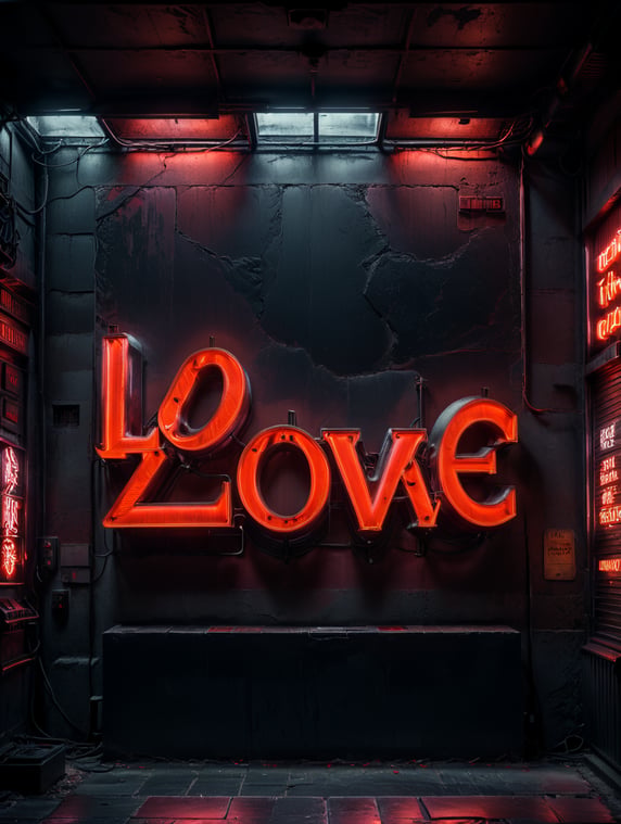 Premium Free ai Images | love neon sign red color neon