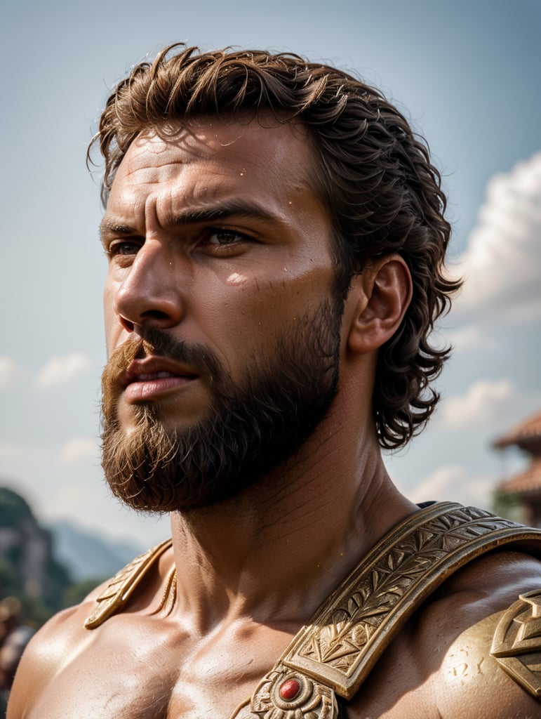 Premium Free ai Images | realistic greek god ajax clear isolated white ...