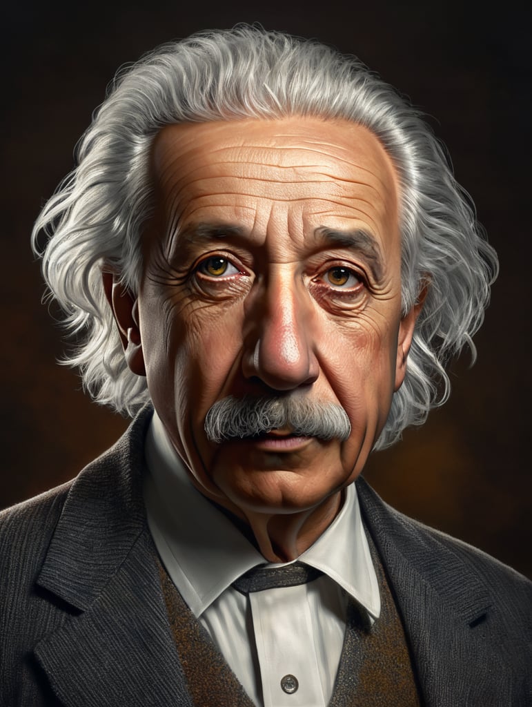 Premium Free ai Images | standing centered portrait of albert einstein ...