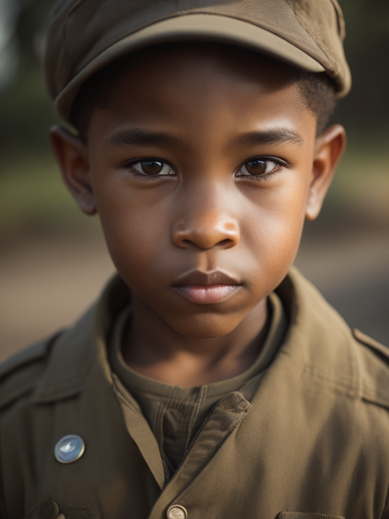 Lumenor AI Image Generation - child soldier in military uniform